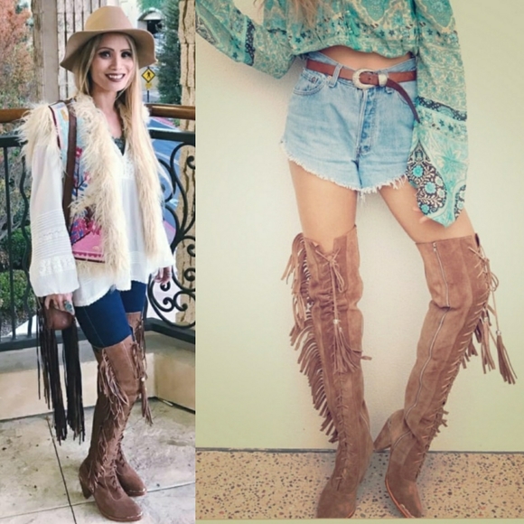 Spell | Shoes | New Mimi Boots 38 Brown Suede Leather Spell Gypsy Thigh ...